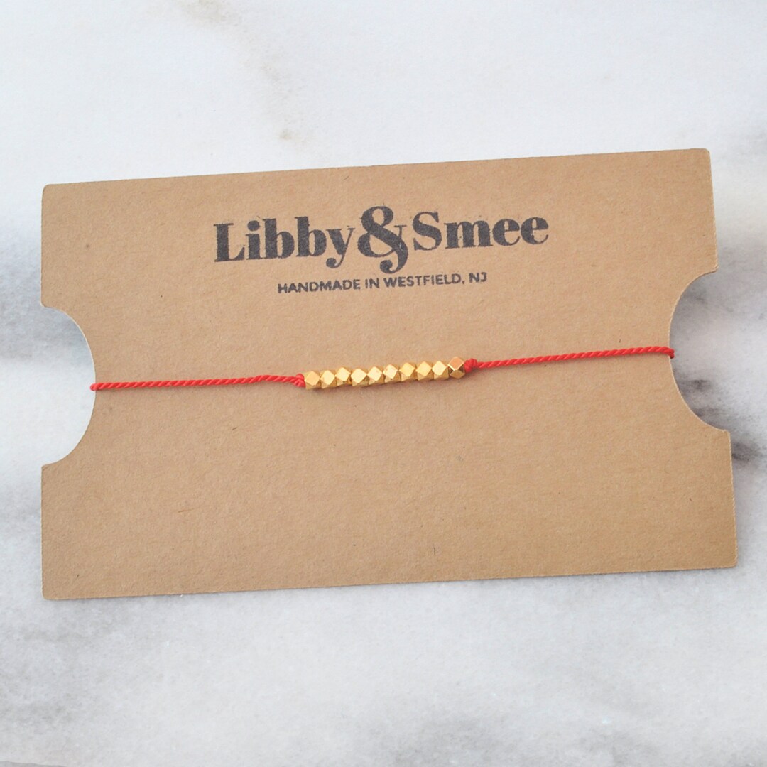 Adjustable Red String Bracelet, Silk Cord Bracelet, Tiny Beaded ...