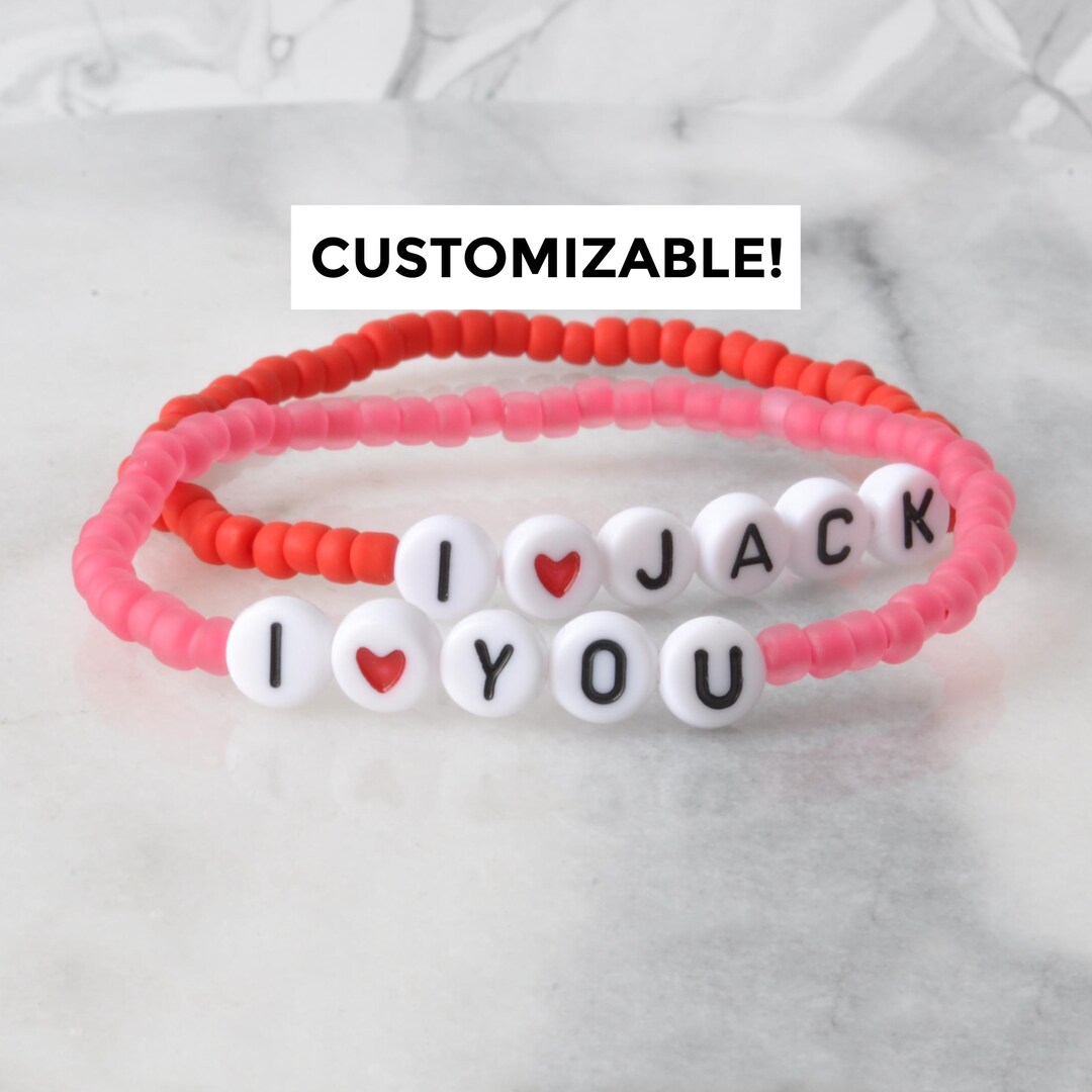 I Love 'custom Name' Bracelet, I Love You Bracelet, I Love CUSTOM ...