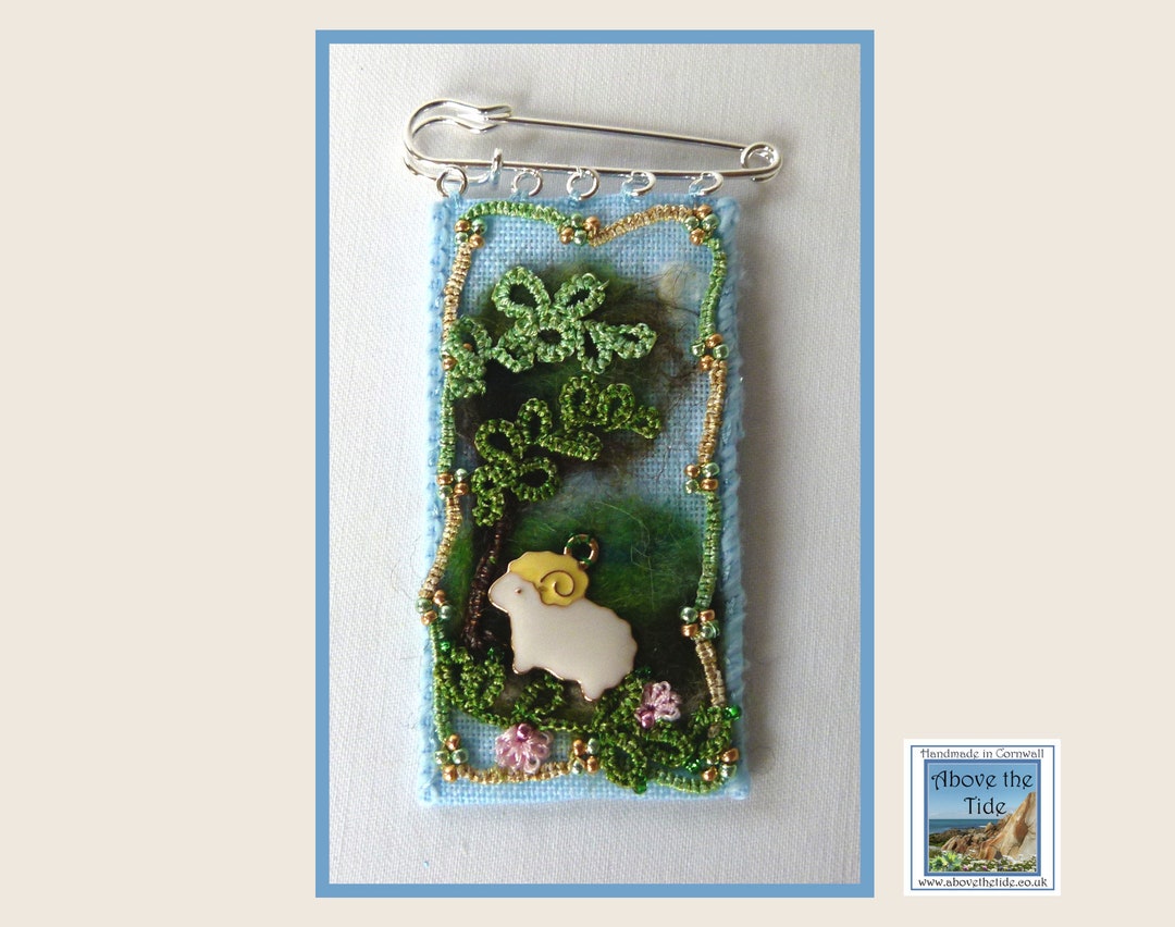 Needle Felt Landscape, Brooch, Kilt Pin, Textile, Lapel Pin, Handmade ...
