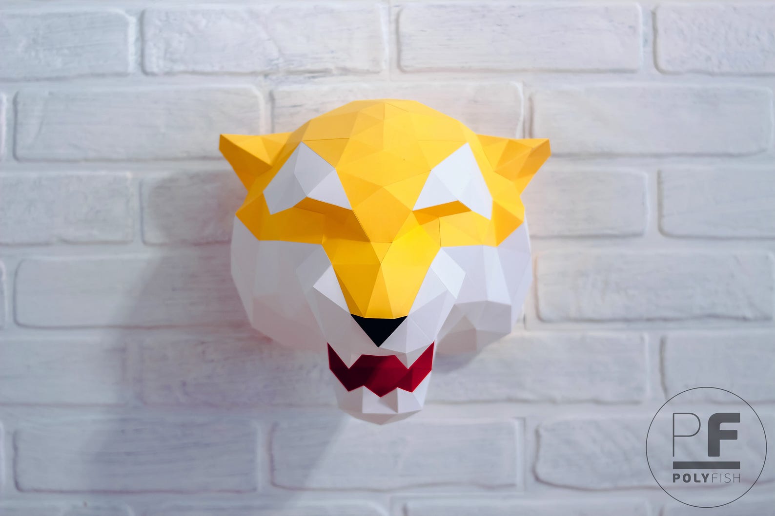 Growling Tiger paper tiger animal polygonal papercraft | Etsy