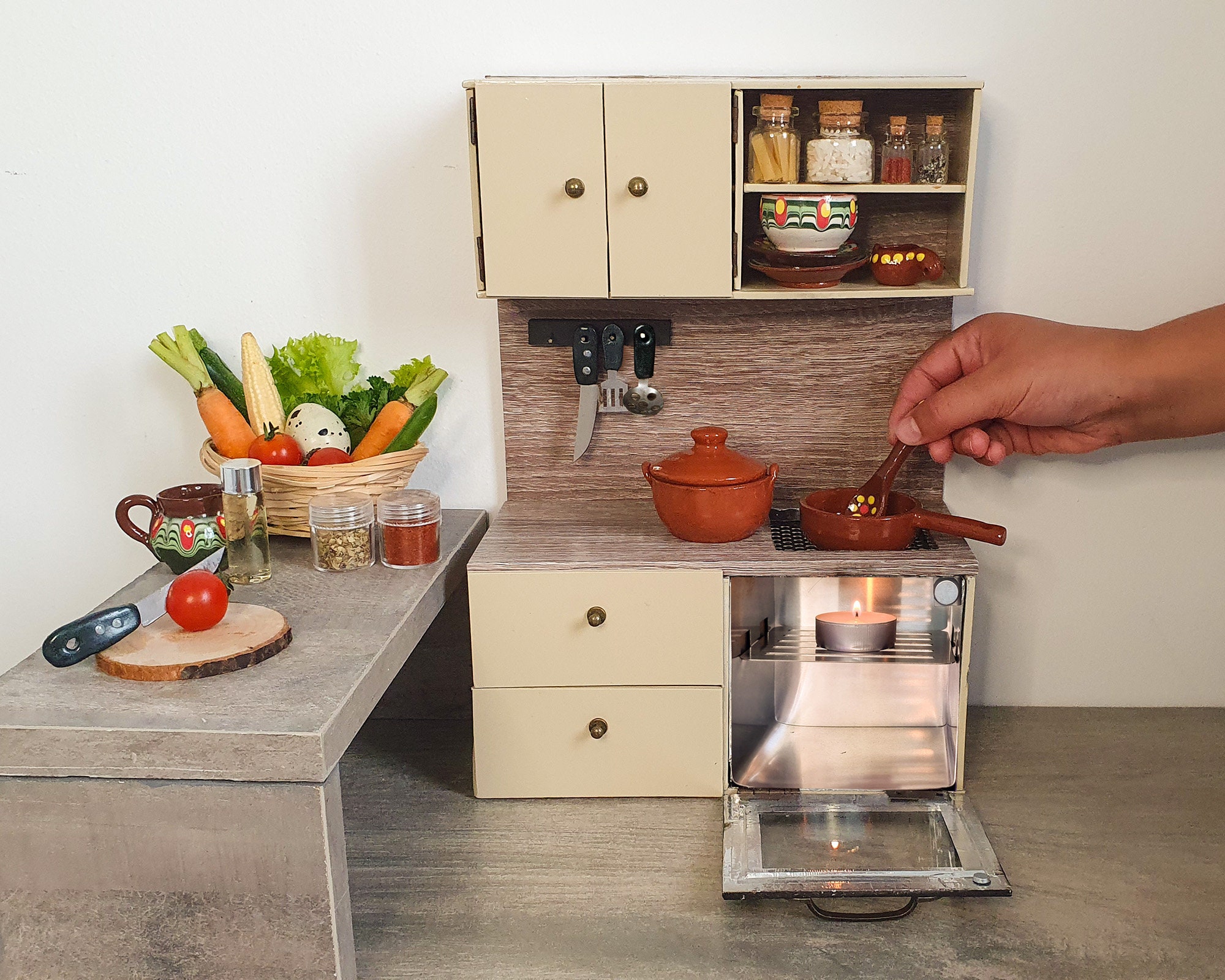 Miniature REAL COOKING KITCHEN Set Tiny Cooking Stove Mini - Etsy Norway