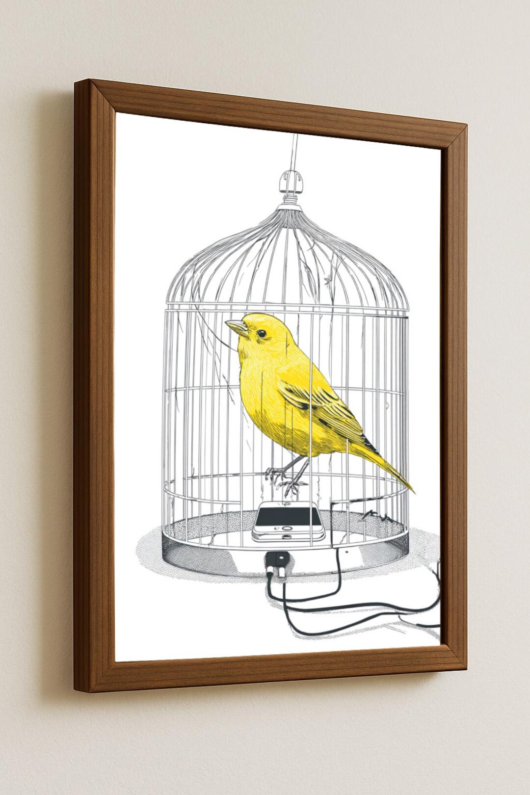 Bird in Cage Pop Art Wall Art | Modern Illustration | Digital Download ...