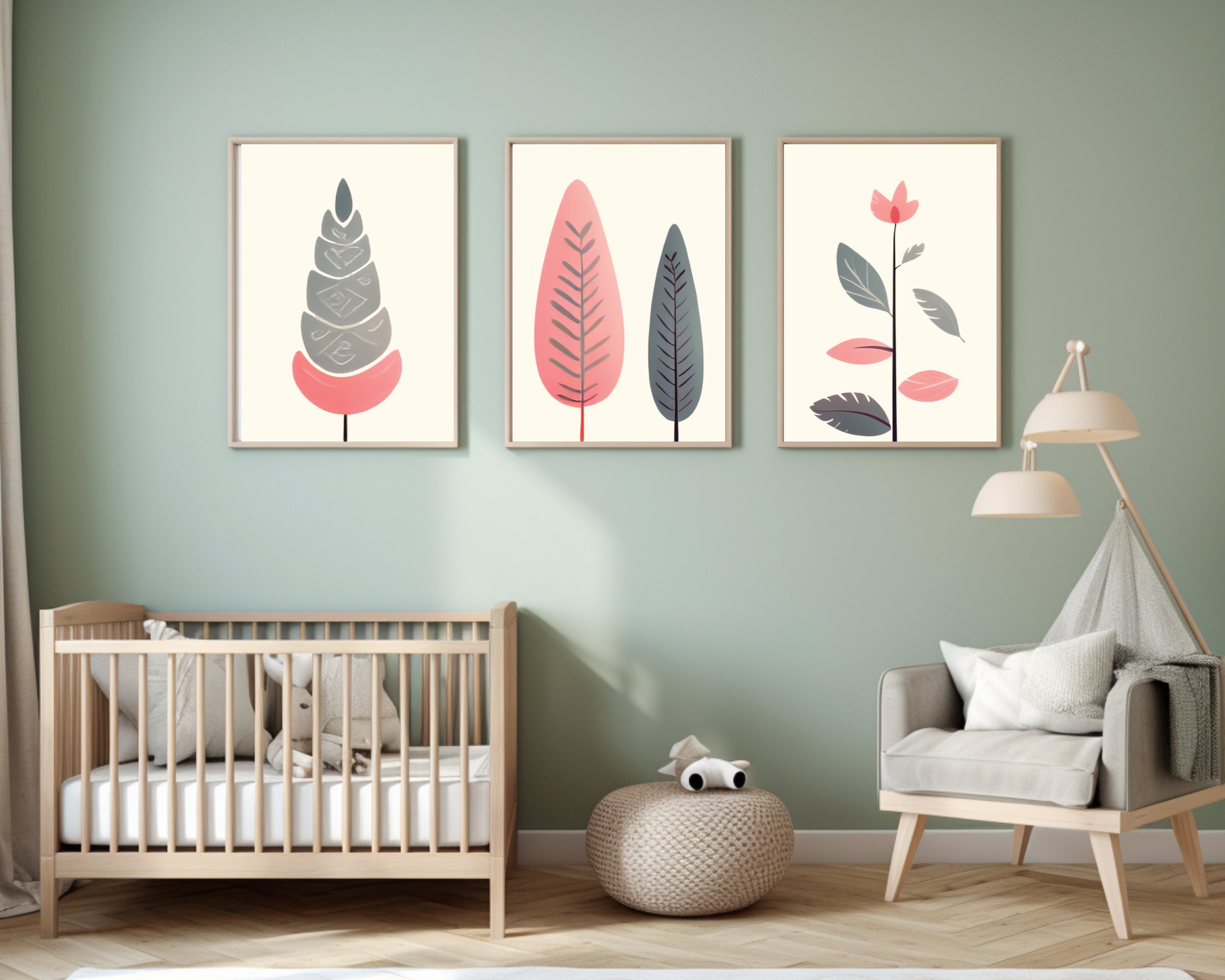 Boho Printable Art Flower Feather & Tree Boho Poster Set - Etsy