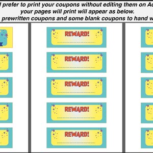 Printable 'reward Coupons' (editable PDF) Instant Download - Etsy