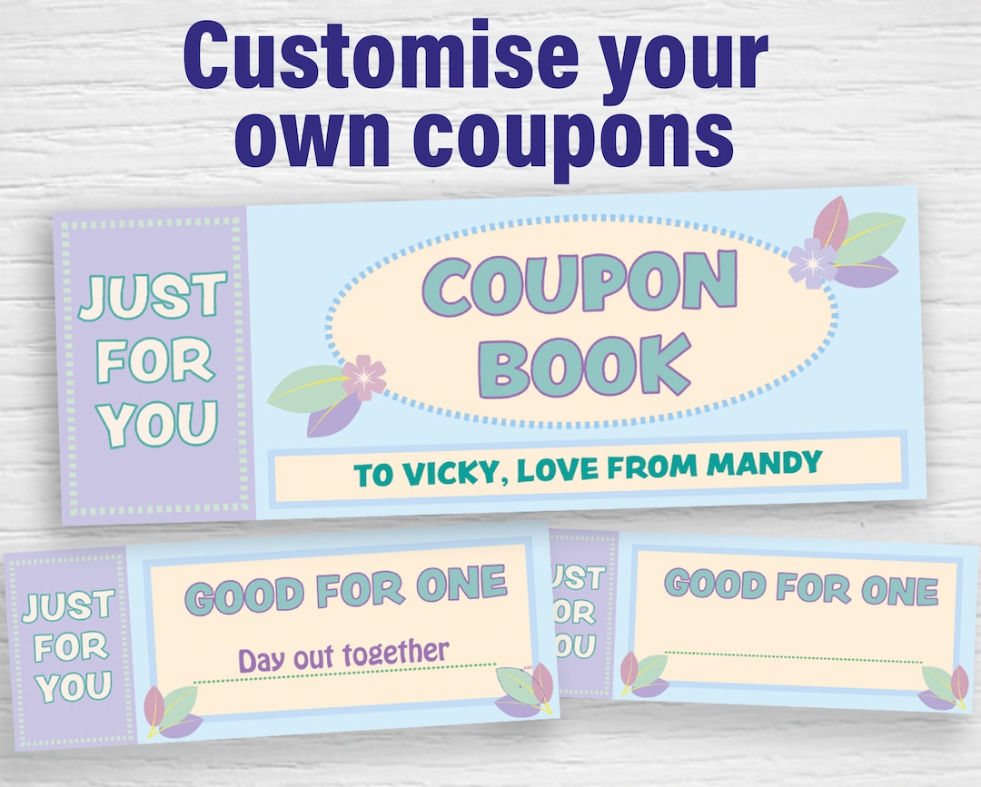 Printable Coupons Pastel editable PDF Instant Download - Etsy