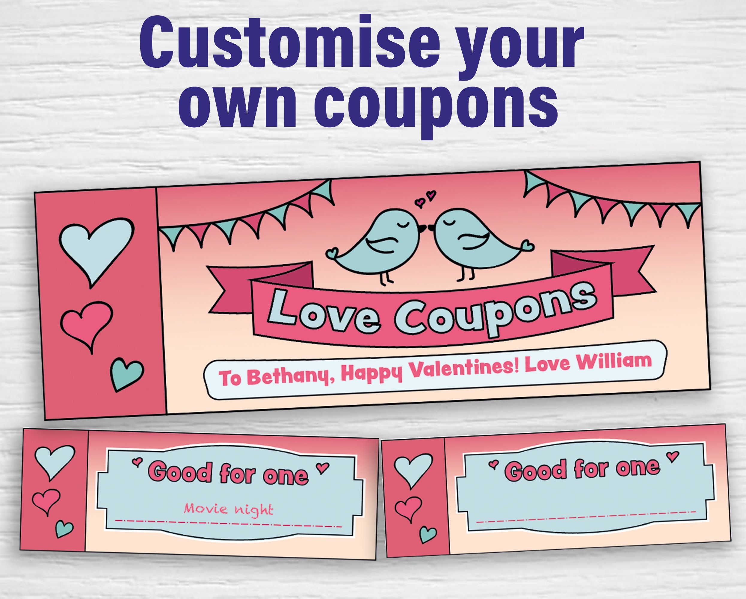 Printable Love Coupons (editable PDF) Instant Download - Etsy