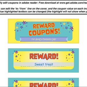 Printable &#039;reward Coupons&#039; (editable PDF) Instant Download - Etsy