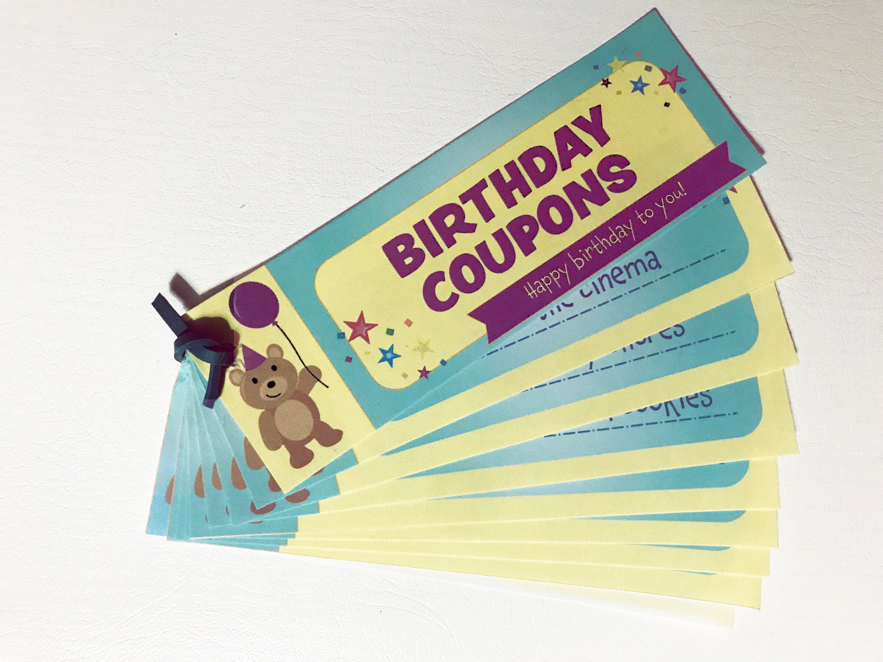 Printable Birthday Coupons (editable PDF) Instant Download - Etsy