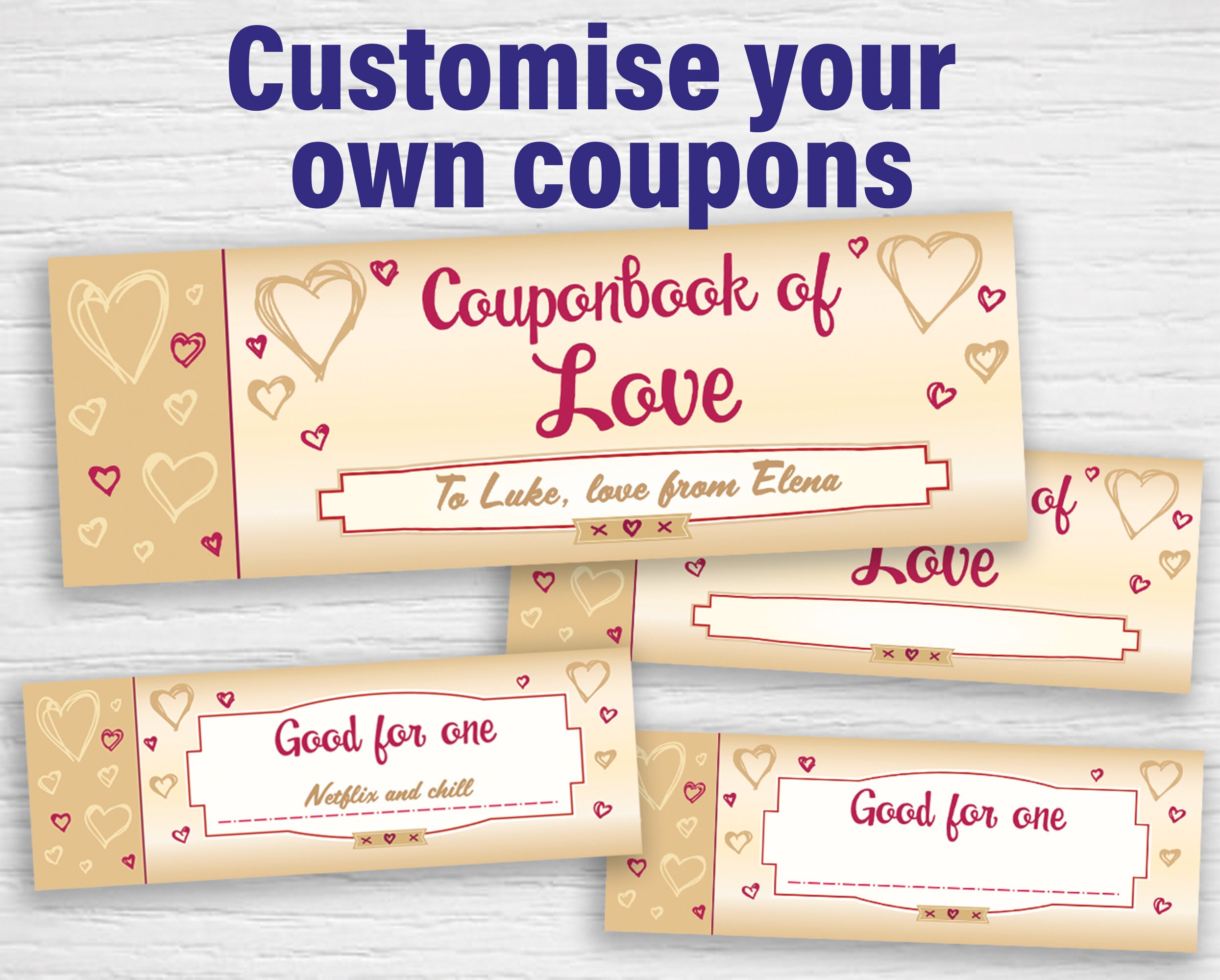 Printable Love Coupons (editable PDF) Instant Download - Valentine's ...