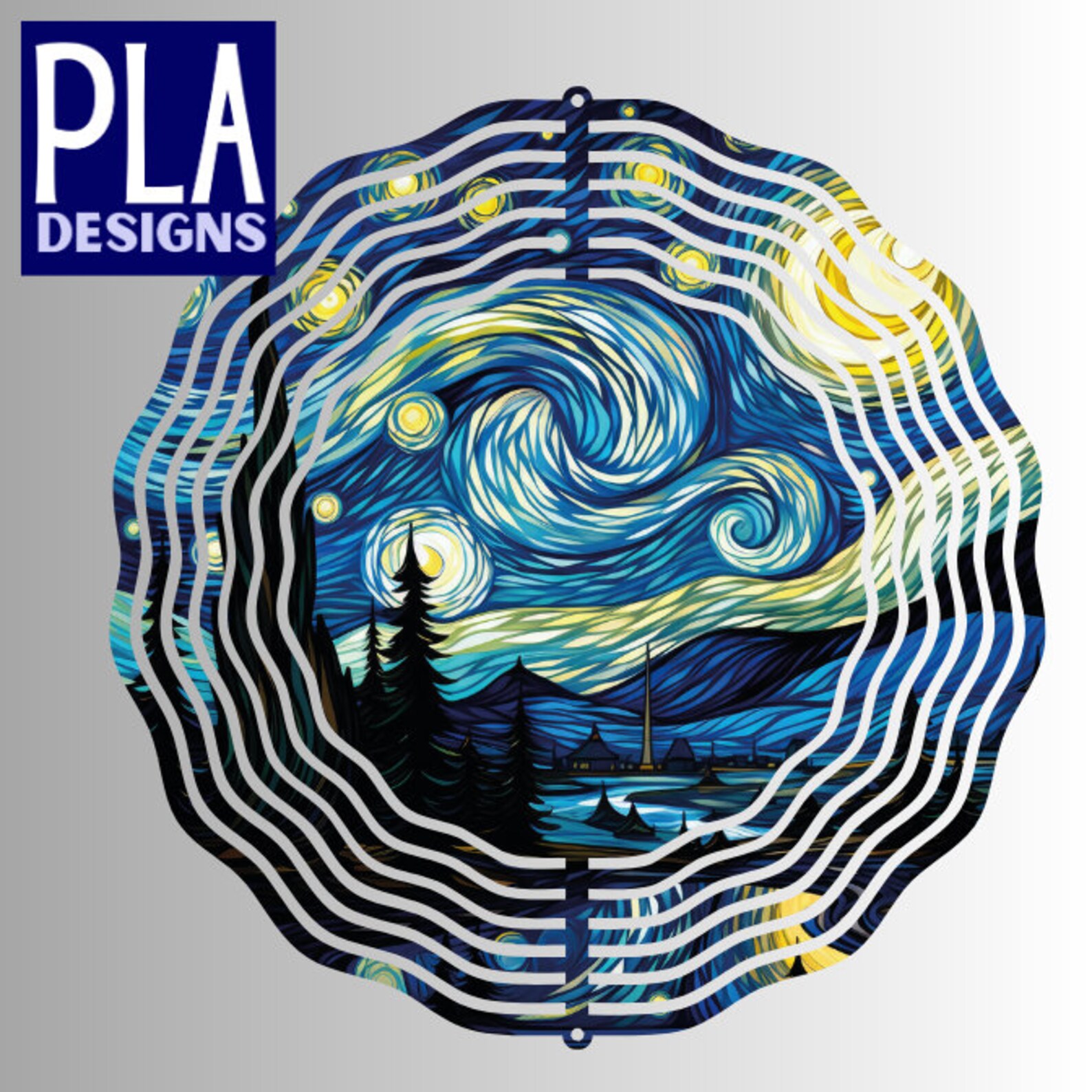 Starry Night Wind Spinner Van Gogh Inspired - Unique Yard Decor for a ...