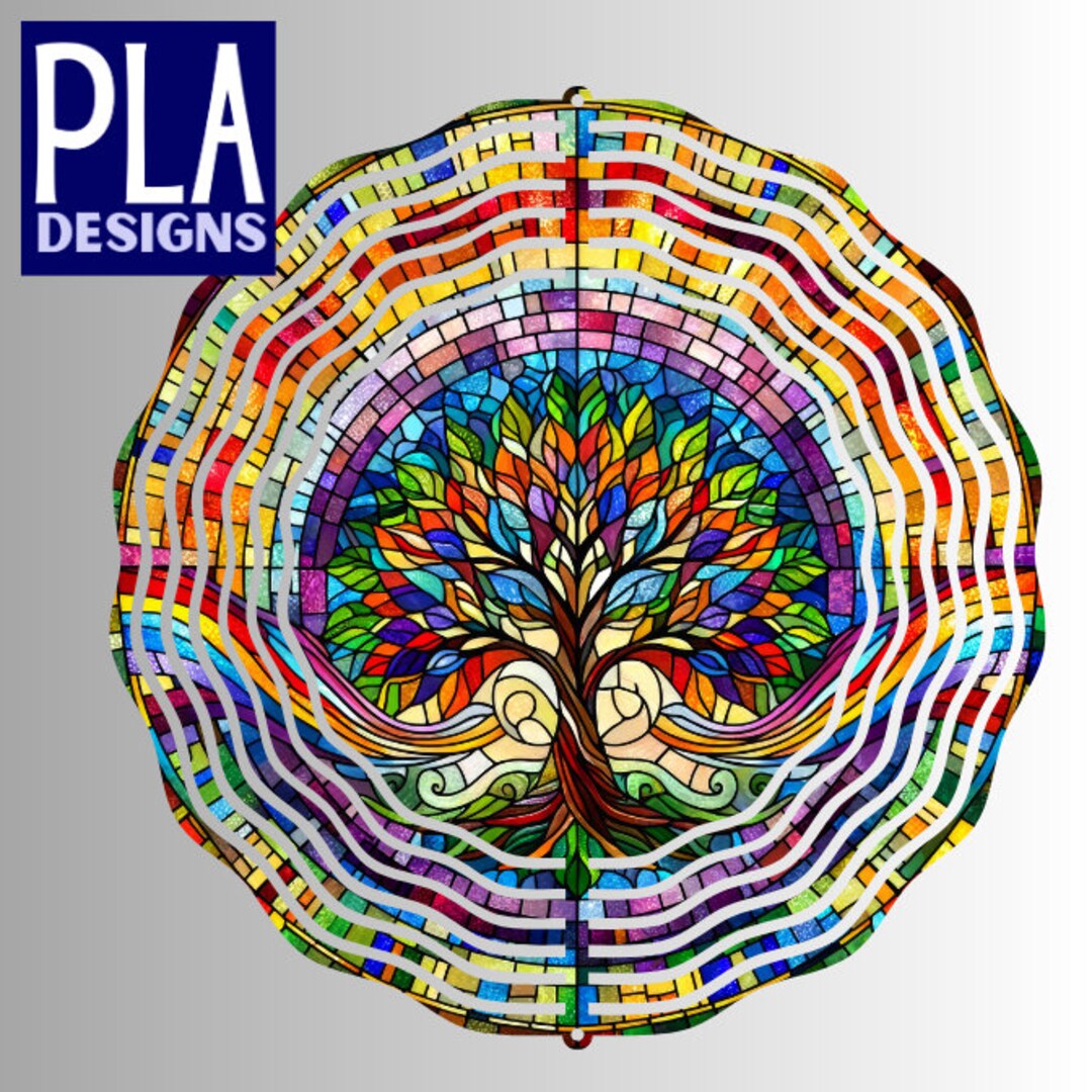 Unique Tree of Life Wind Spinner in Bright Jewel Tone Colors - A ...