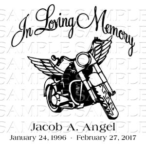 DECAL - in Loving Memory Motorcycle Loss SVG Sticker Decal Car Decal ...