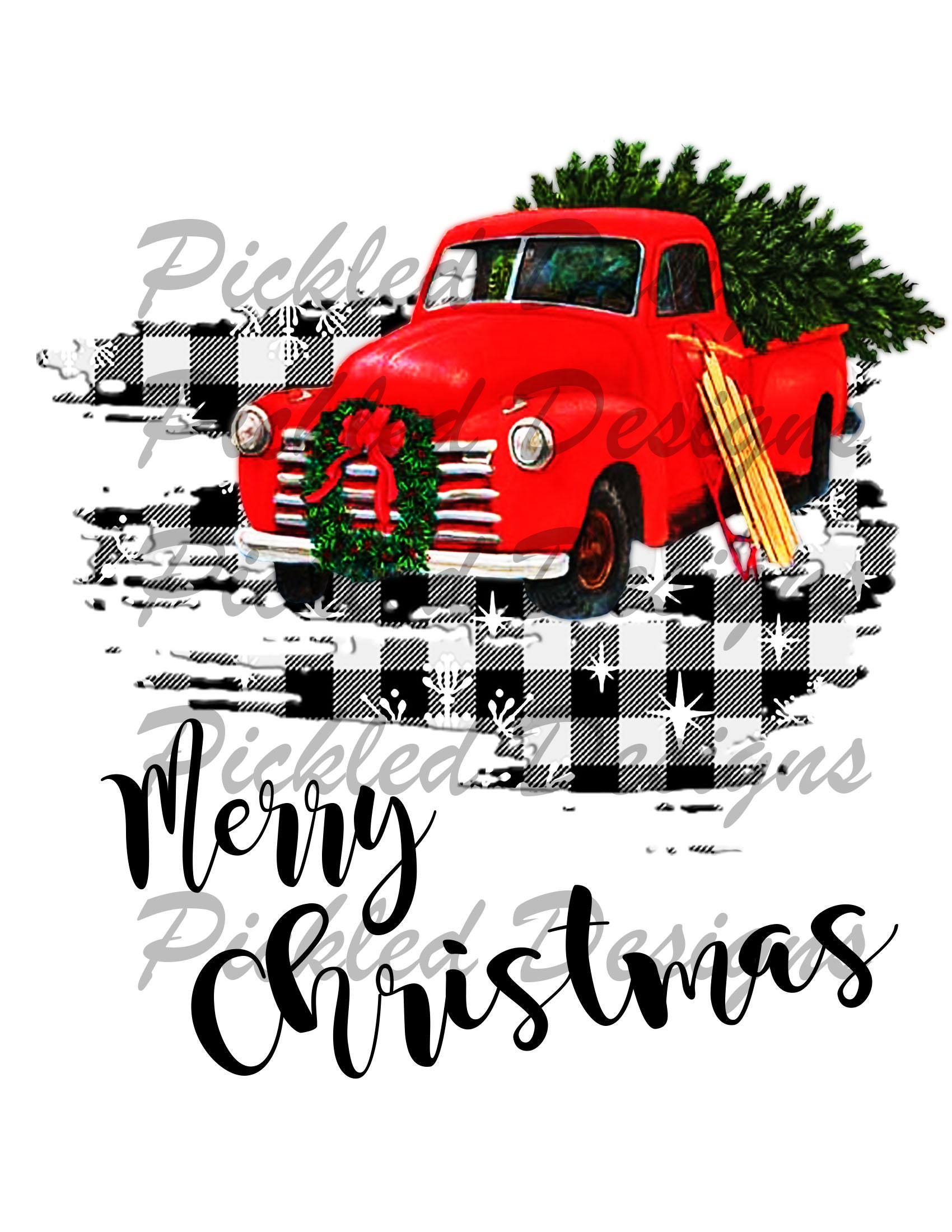 SUBLIMATION DIGITAL Christmas Red Truck Country Christmas - Etsy