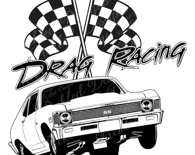 DIY Download - Drag Racing Chevy Nova for Decals - FORD Race Car Drag ...