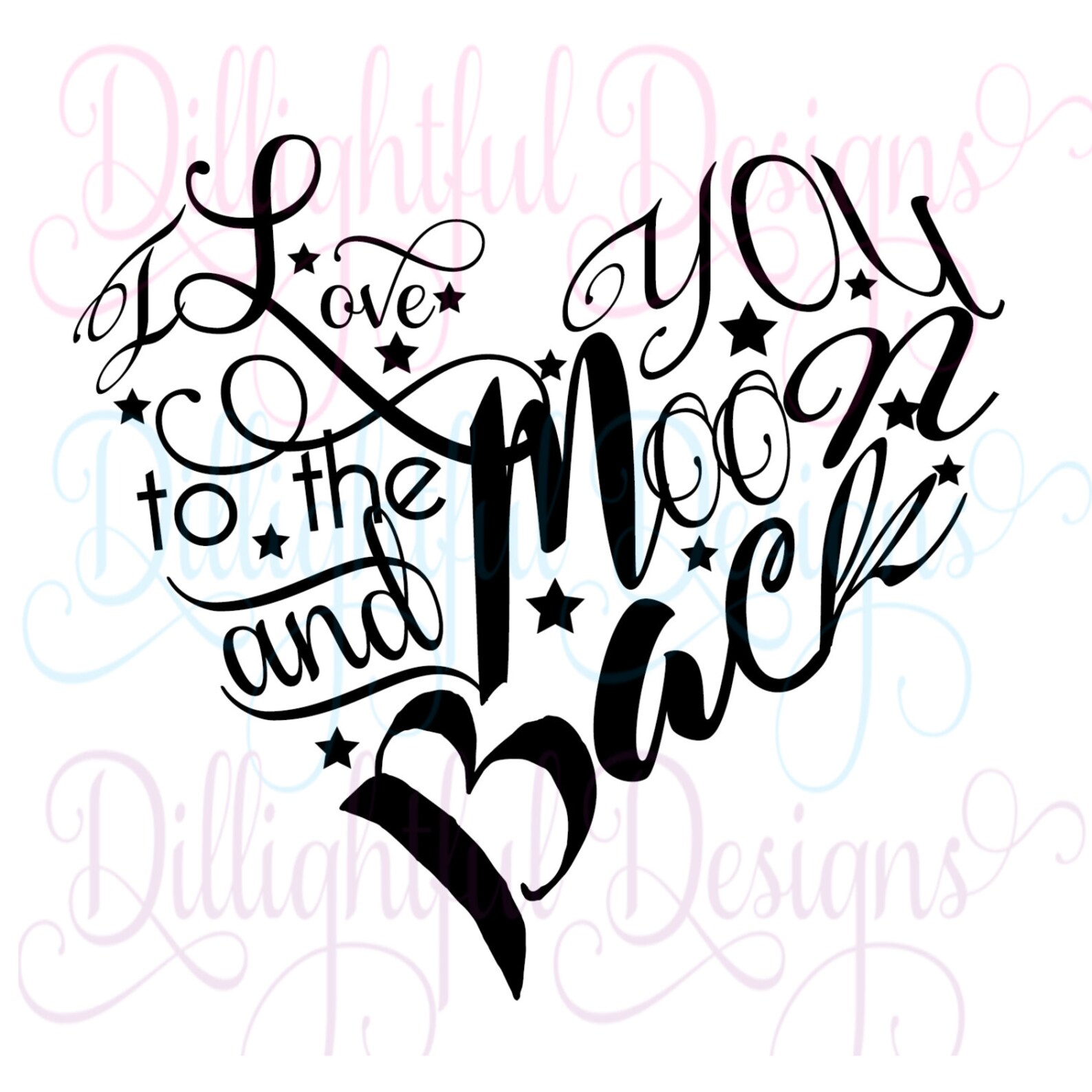 DOWNLOAD ... Valentine Heart SVG Decal Love Moon Sweetheart | Etsy