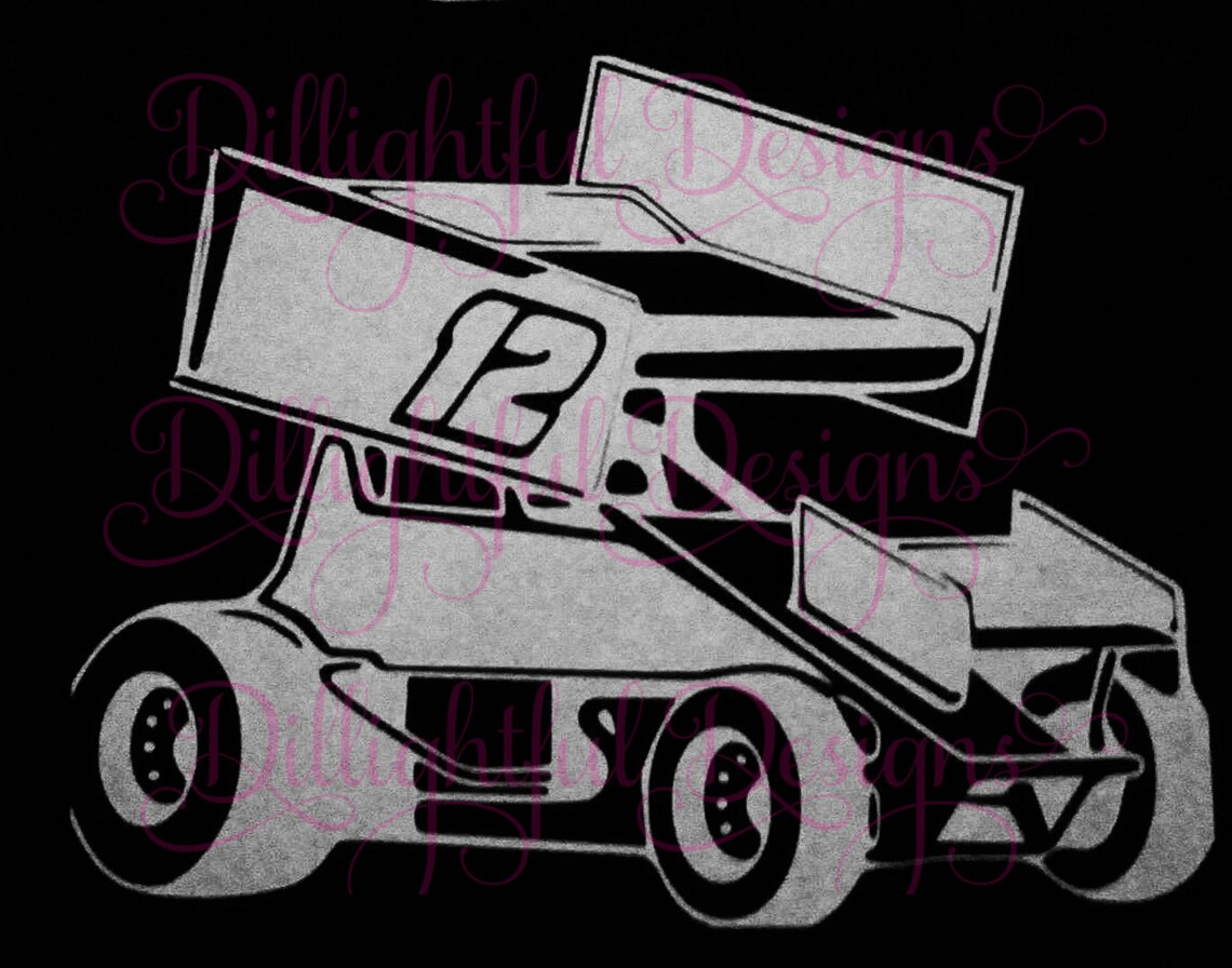 Dirt Track Racing Sticker Decal Sprint Car Personalized With | Etsy