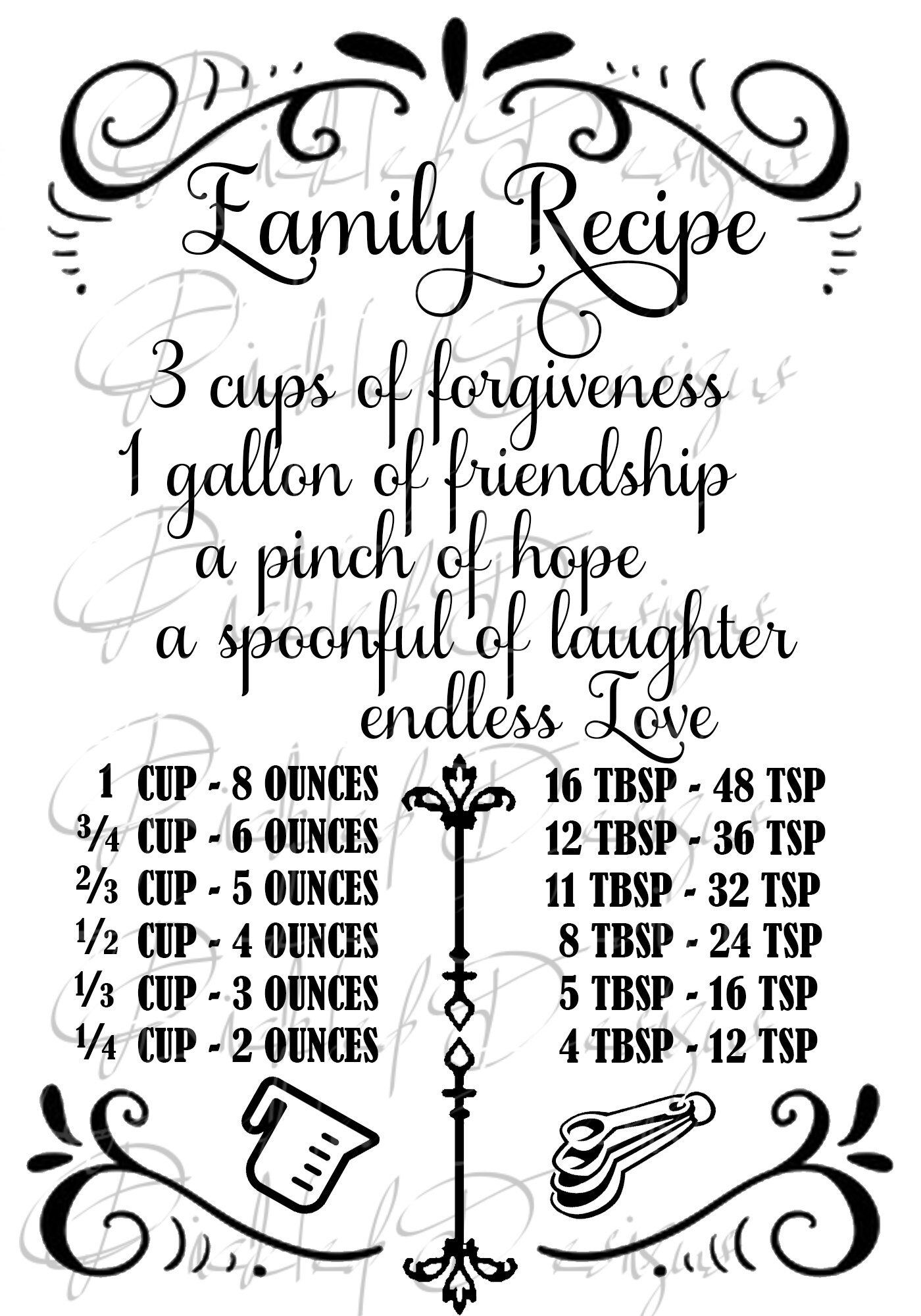 DOWNLOAD FAMILY RECIPE Kitchen Cutting Board Phrase Saying | Etsy