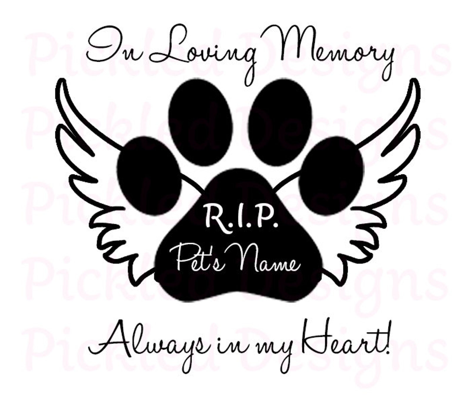 DOWNLOAD RIP Pet Dog Cat in Loving Memory Infant Loss Paw Print SVG ...