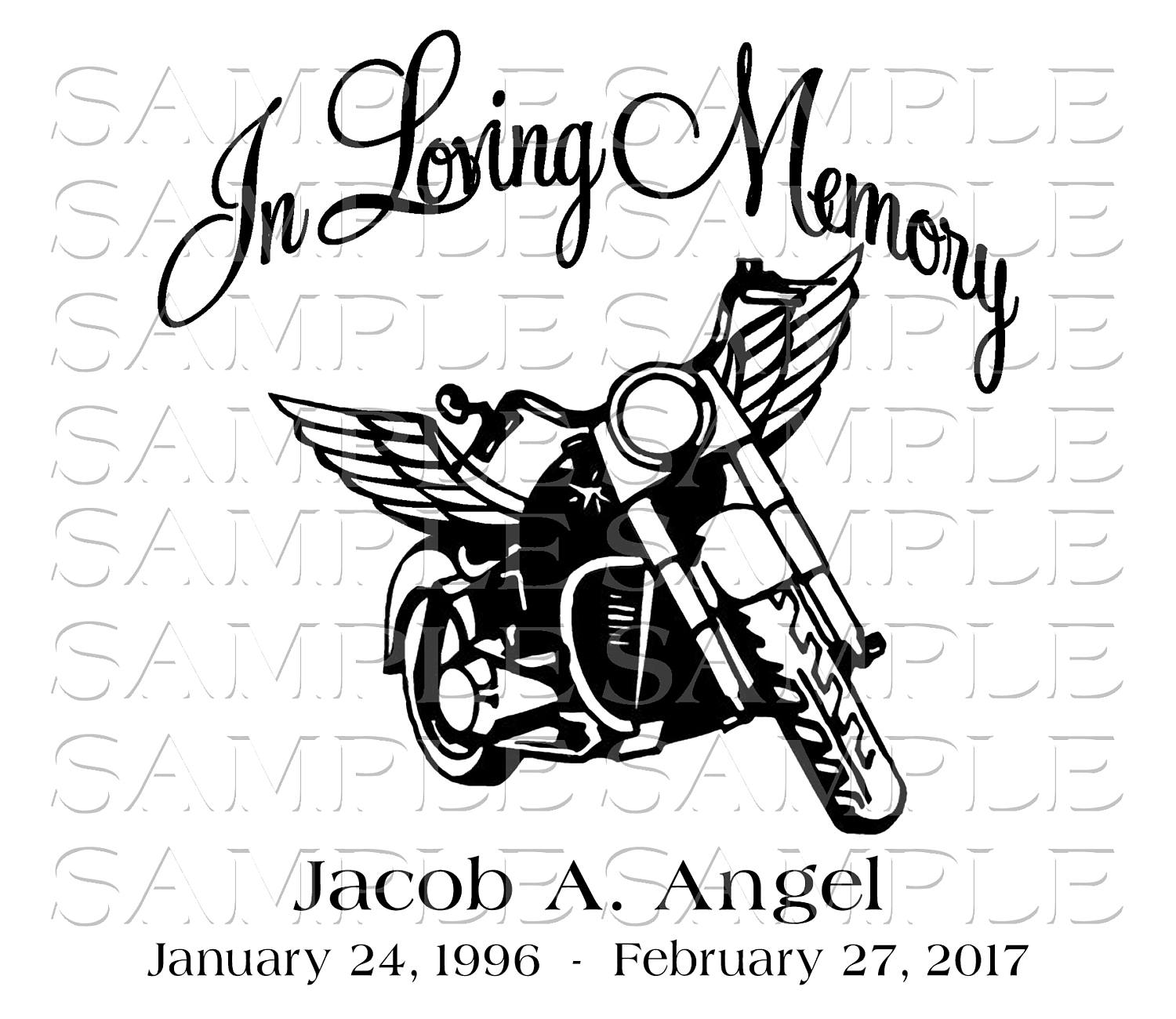 DECAL in Loving Memory Motorcycle Loss SVG Sticker Decal Car | Etsy