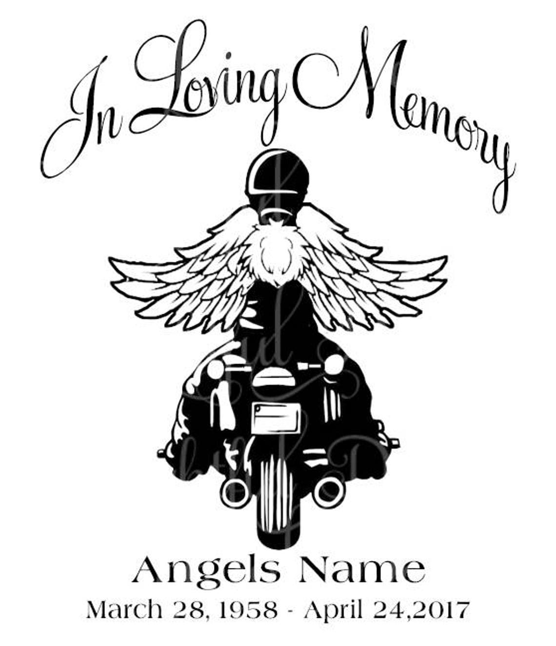 DIGITAL DOWNLOAD in Loving Memory Motorcycle Loss SVG Sticker Decal Car ...