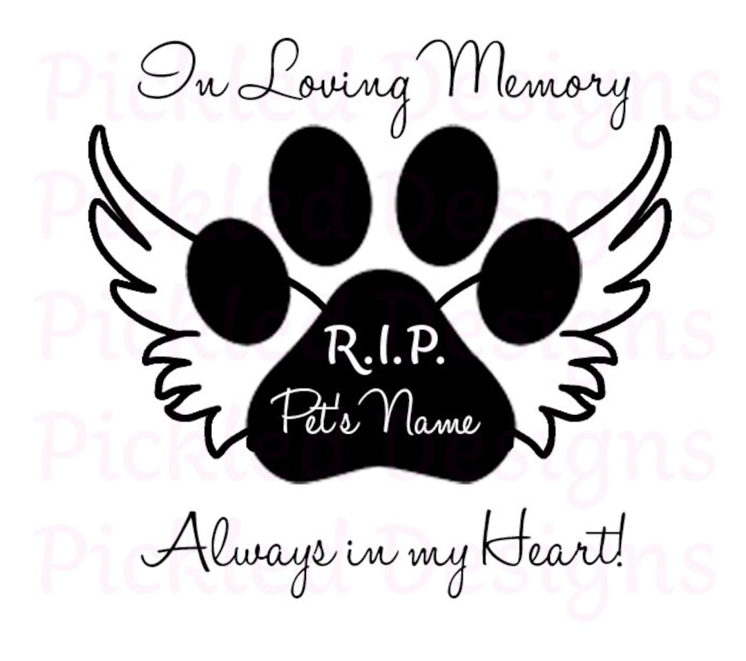 DOWNLOAD RIP Pet Dog Cat in Loving Memory Infant Loss Paw Print SVG ...