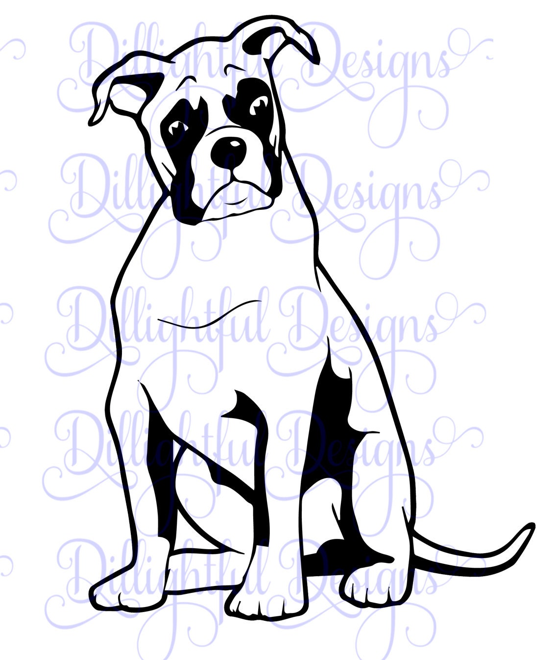DOWNLOAD ... Boxer SVG Digital Download Boxer Puppy Dog Decal | Etsy