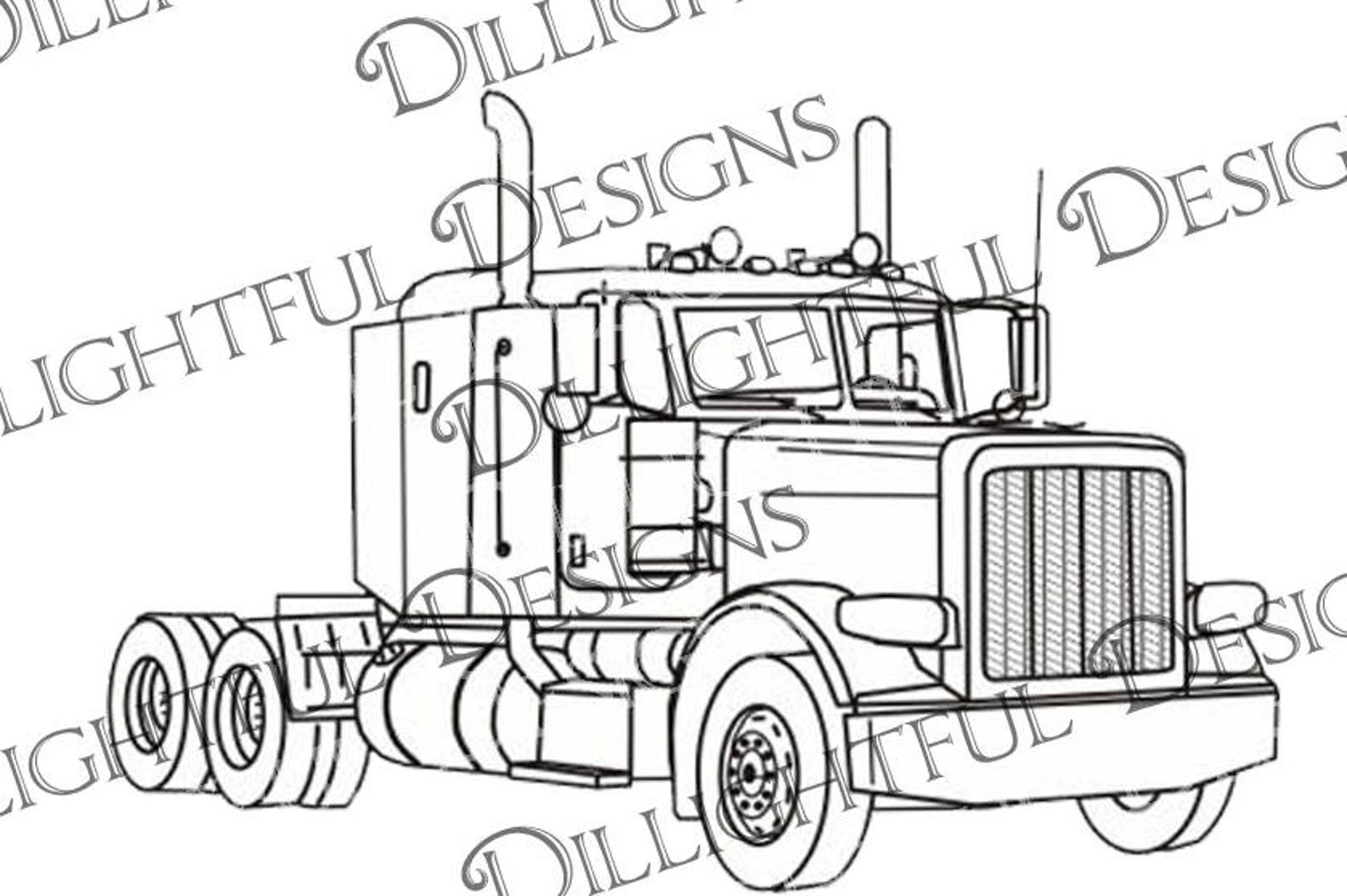 DOWNLOAD ... Peterbilt Truck No Logo SVG Sticker Decal Car Decal ...