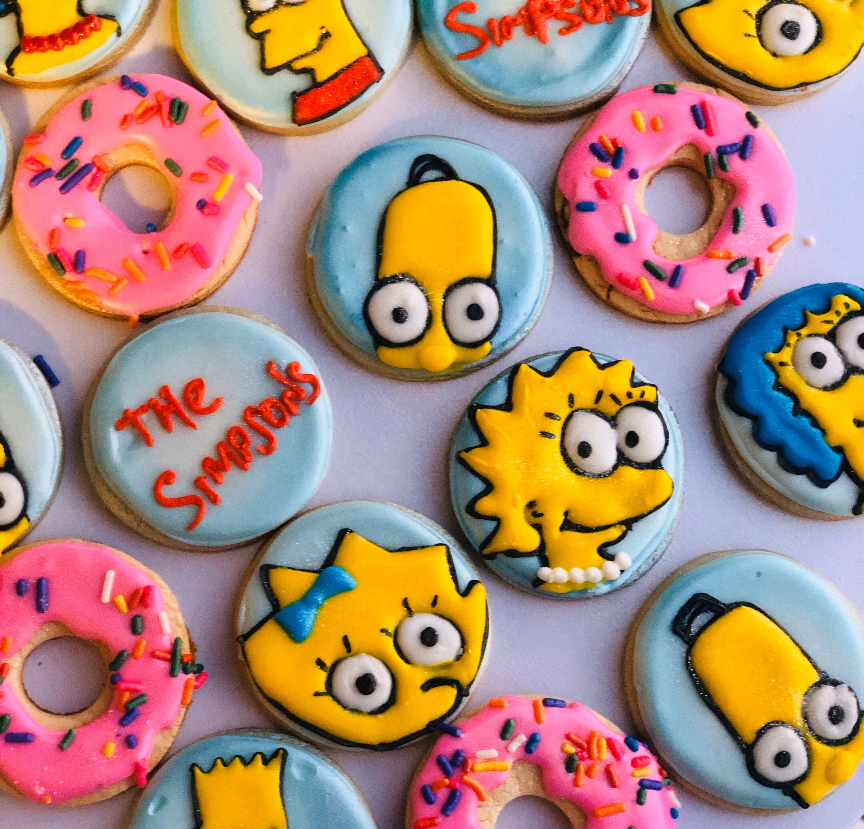The Simpsons theme cookies 12qty | Etsy