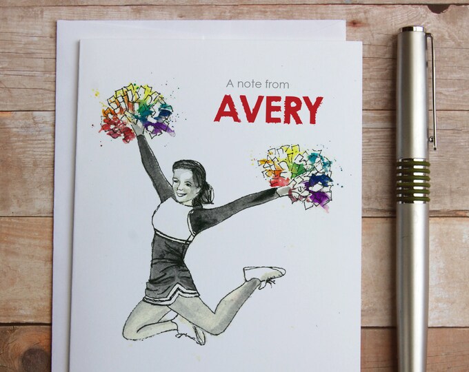 Personalized Cheerleader Note Cards - Cheer Coach Gift, Cheer Teammate ...