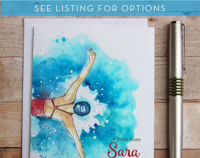 Personalized Swimmer Note Cards Swim Coach Thank You Gift, Swim Team ...