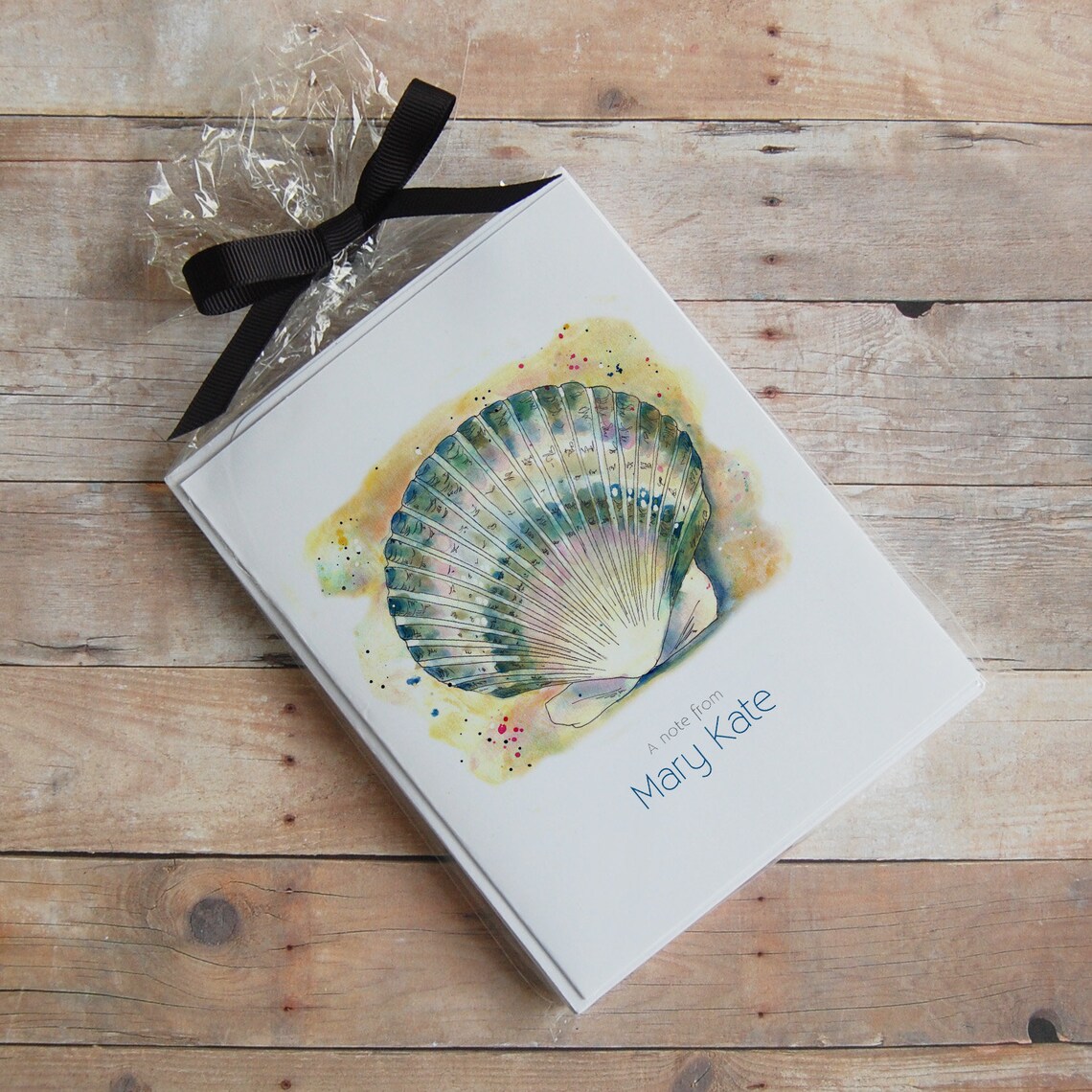Personalized Scallop Shell Note Cards Nautical Cards - Etsy
