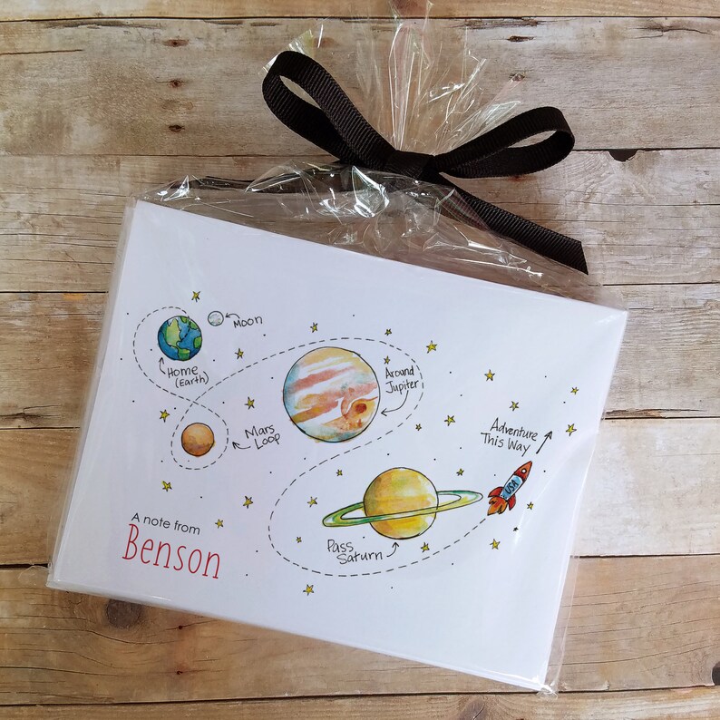 Personalized Space Explorer Note Cards - Kid Note Card, Astronaut Notes ...