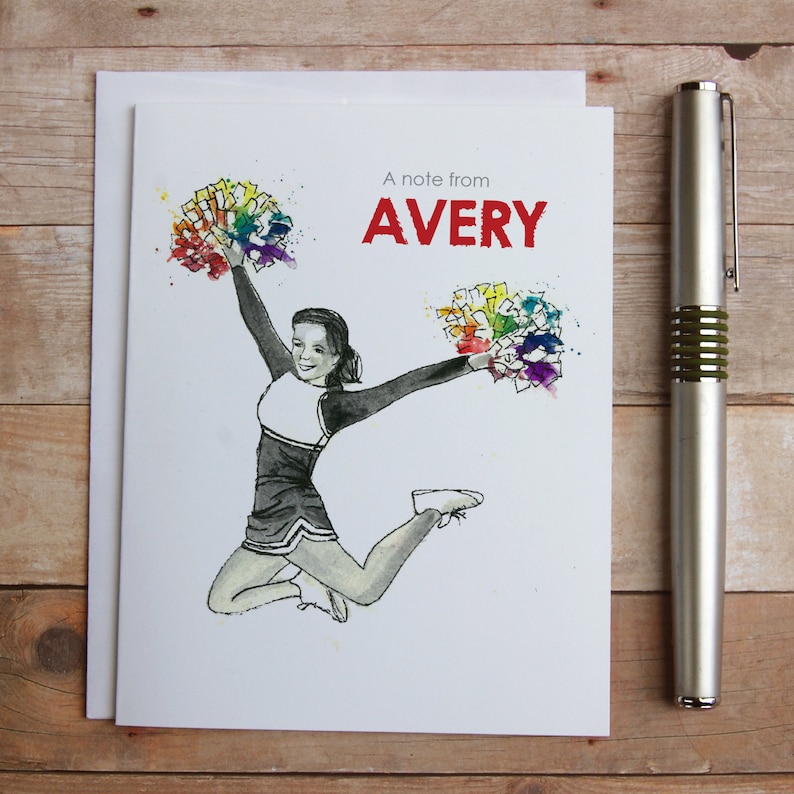 Personalized Cheerleader Note Cards Cheer Coach Gift Cheer - Etsy