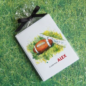 Personalized Football Note Cards, Watercolor Football Card, Thank You ...