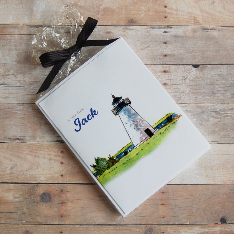 Personalized Lighthouse Note Cards Ned's Point - Etsy
