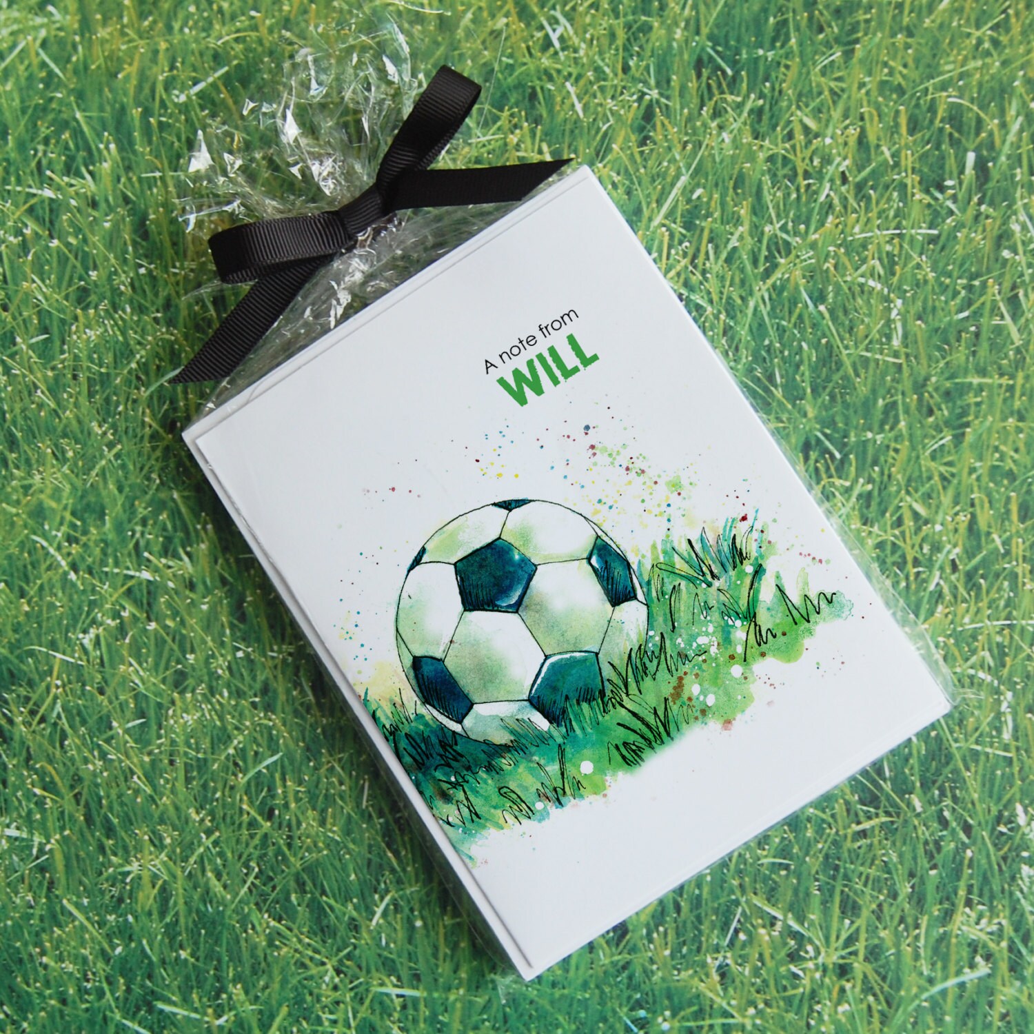 Personalized Soccer Note Cards Watercolor Soccer Card Thank - Etsy