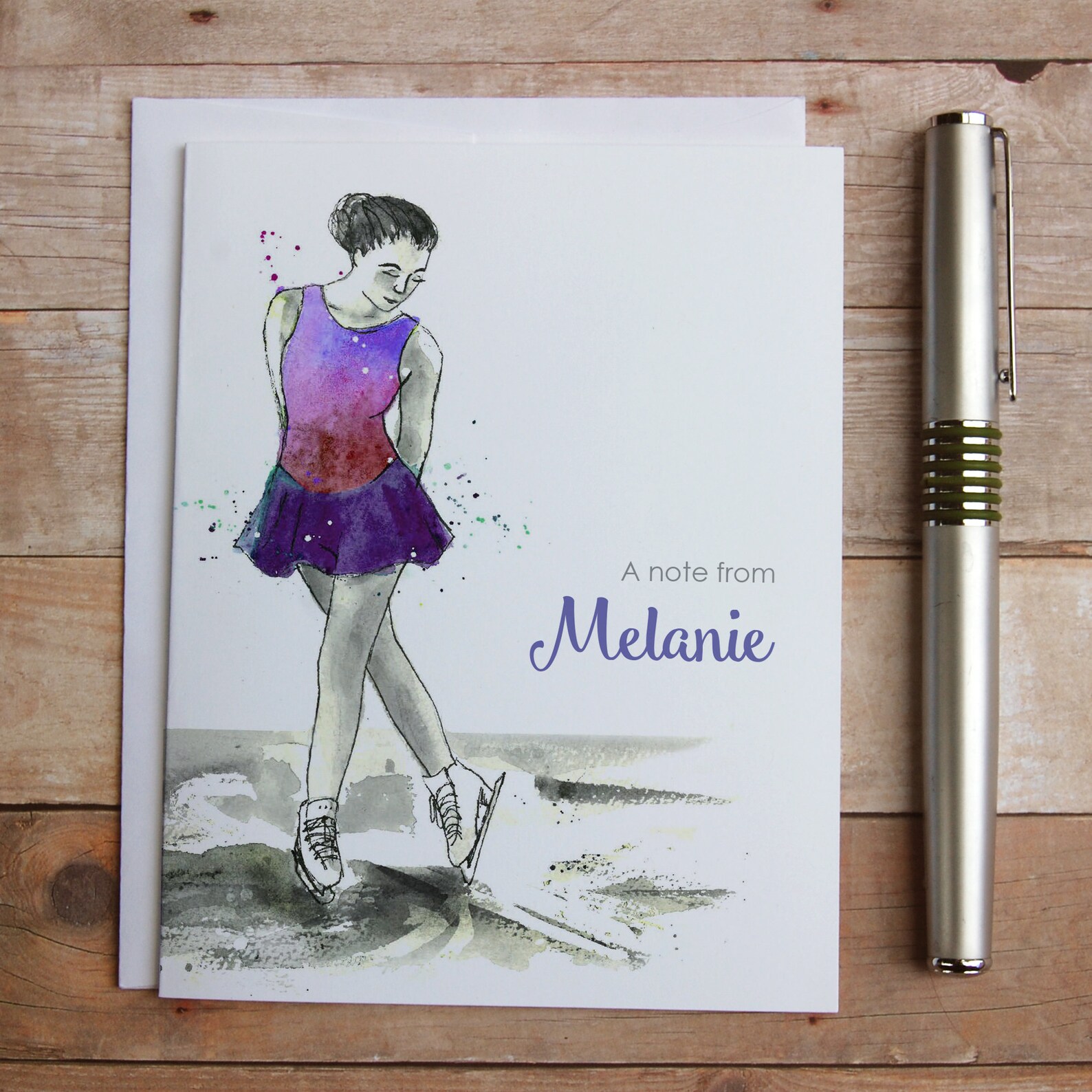 Personalized Figure Skating Note Cards - Figure Skating Cards, Ice ...