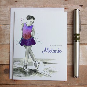 Personalized Figure Skating Note Cards - Figure Skating Cards, Ice ...