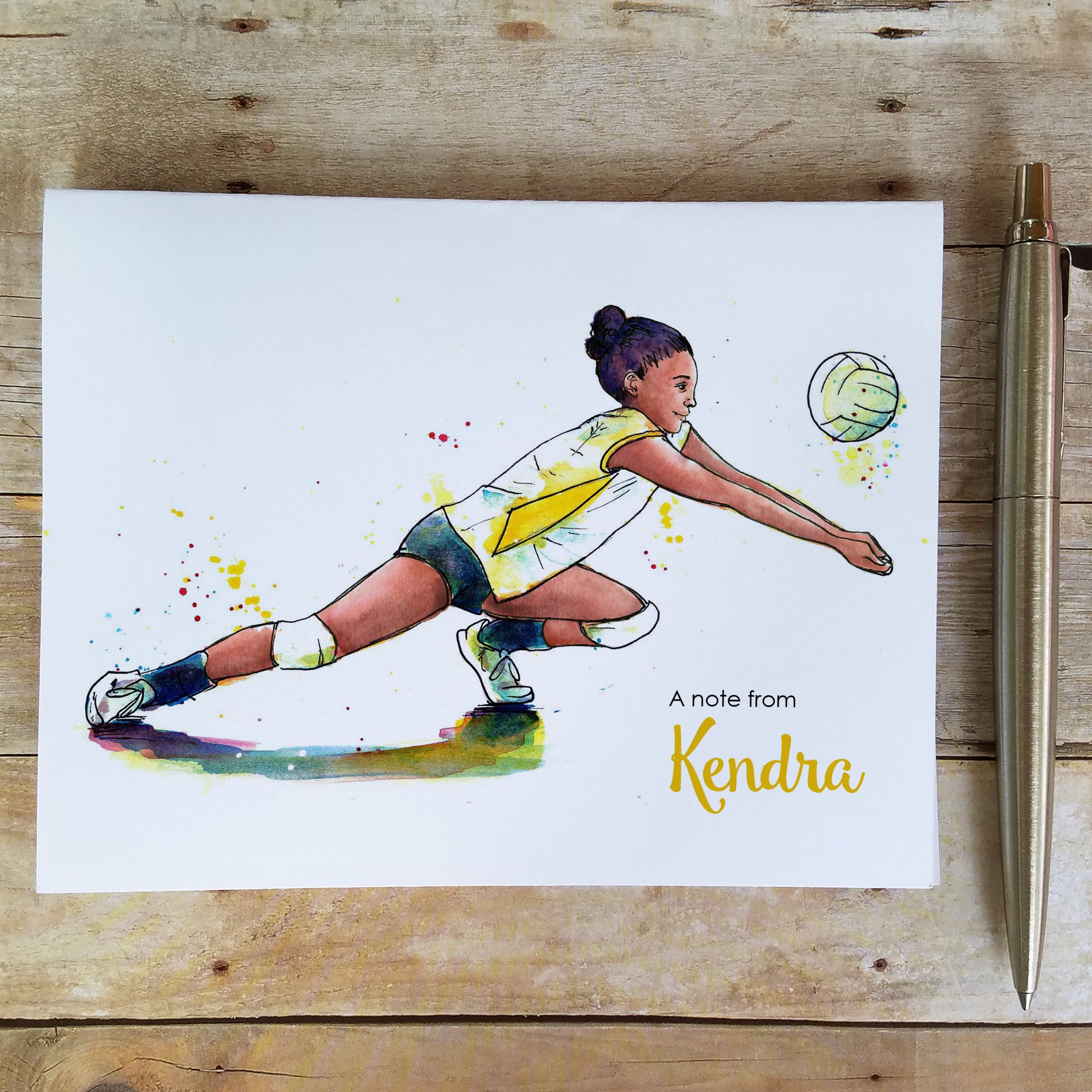 Personalized Volleyball Note Cards Volleyball Team Gift | Etsy