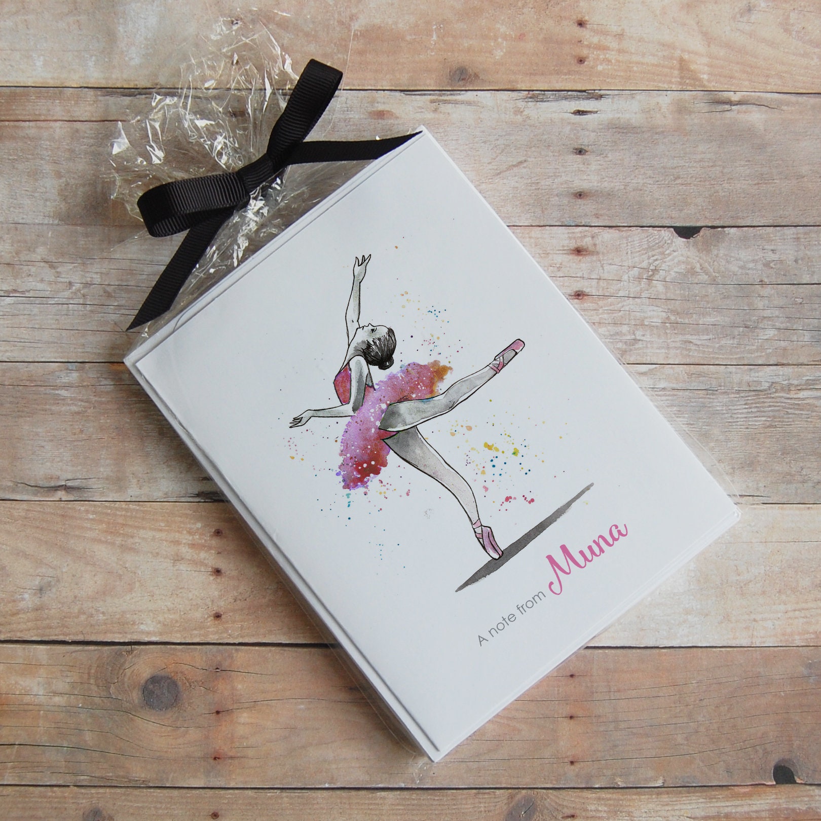 Personalized Ballerina Note Cards Ballerina Ballet Gift - Etsy UK