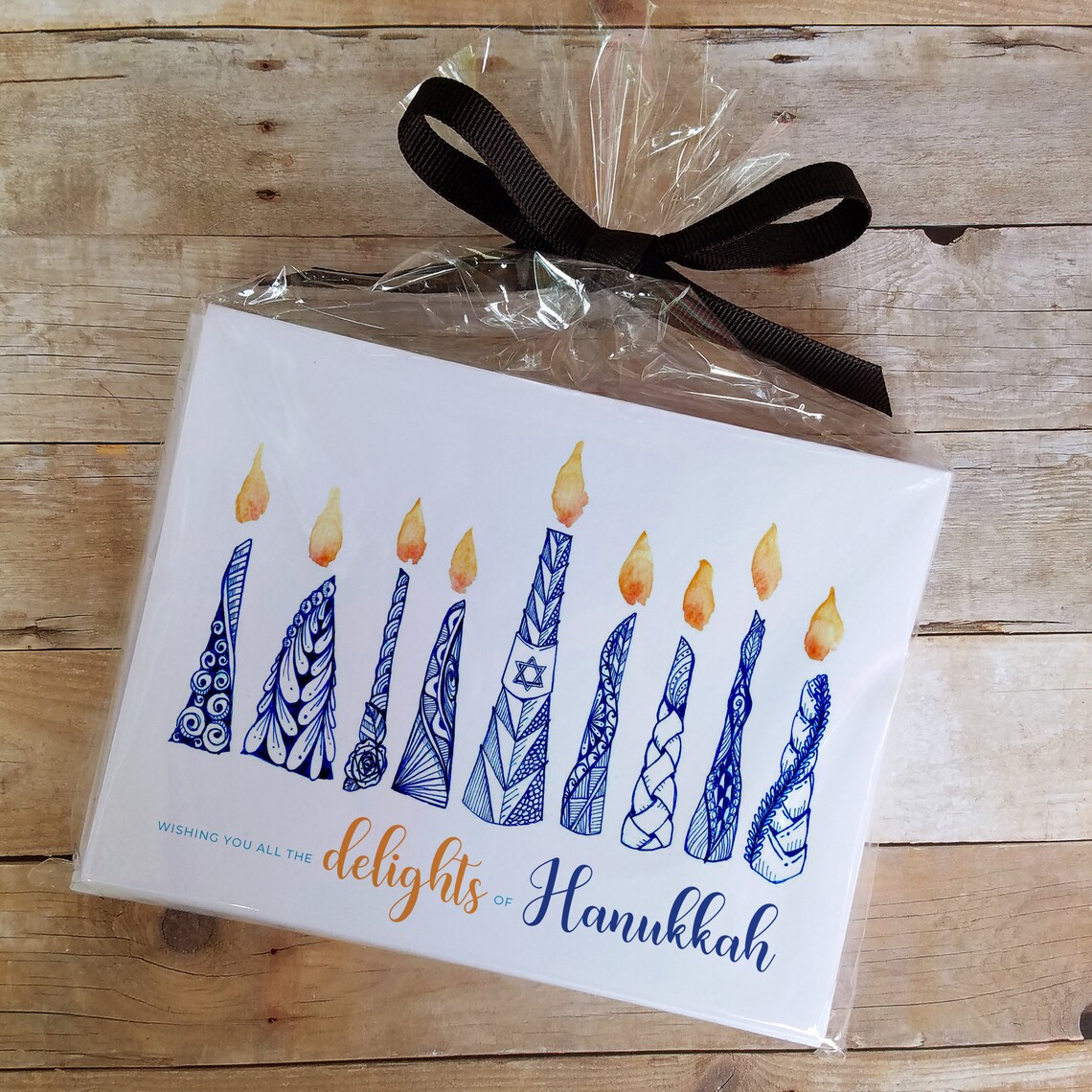 Hanukkah Note Cards Wishing You All the Delights of - Etsy
