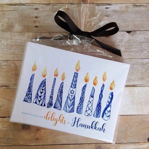 Hanukkah Note Cards - Wishing You All the Delights of Hanukkah ...