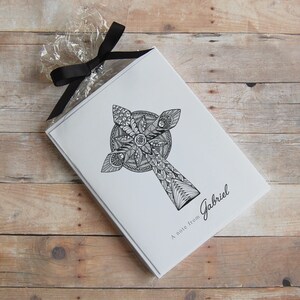Personalized Zentangle Cross Note Cards - Baptism Christening First ...