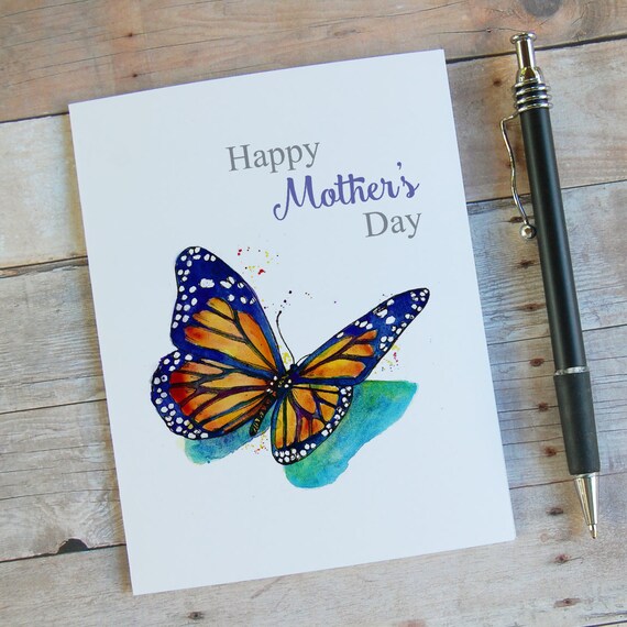 Butterfly Mother's Day Card Monarch Butterfly | Etsy