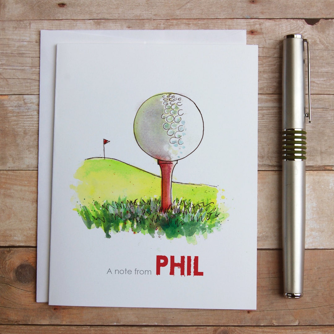 Personalized Golf Note Cards - Golf Coach Gift, Golf Ball Note, Golf ...