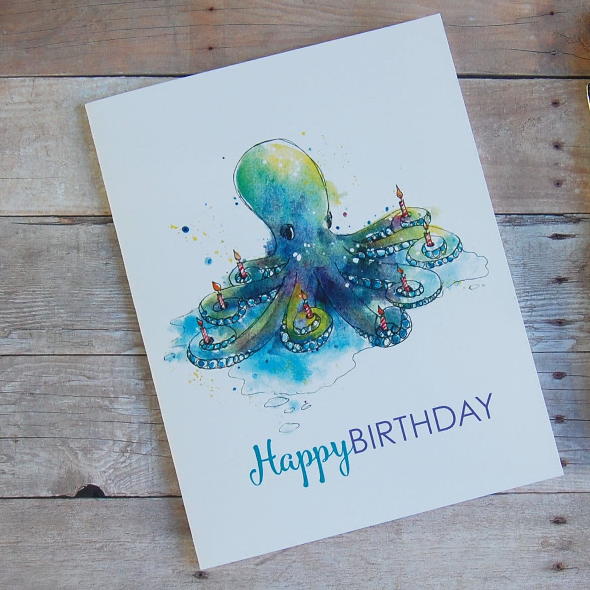 Octopus Birthday Card Quirky Birthday Unique Nautical - Etsy