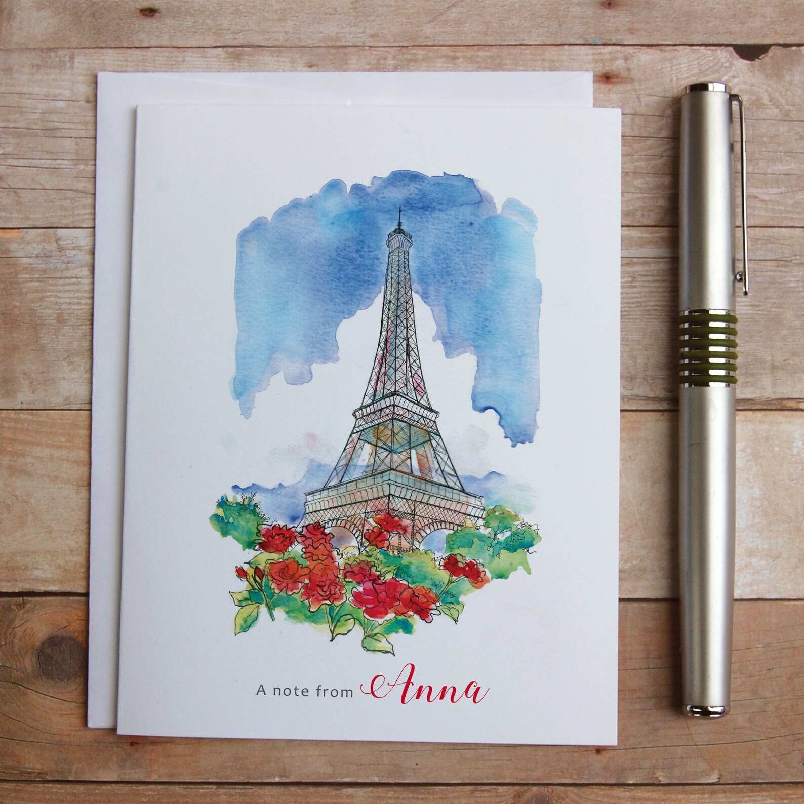 Personalized Eiffel Tower Note Cards Tour D'eiffel - Etsy