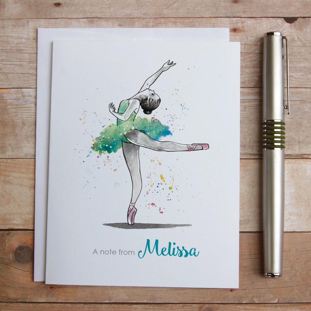 Personalized Ballerina Note Cards - Ballerina Ballet Gift, Ballet ...