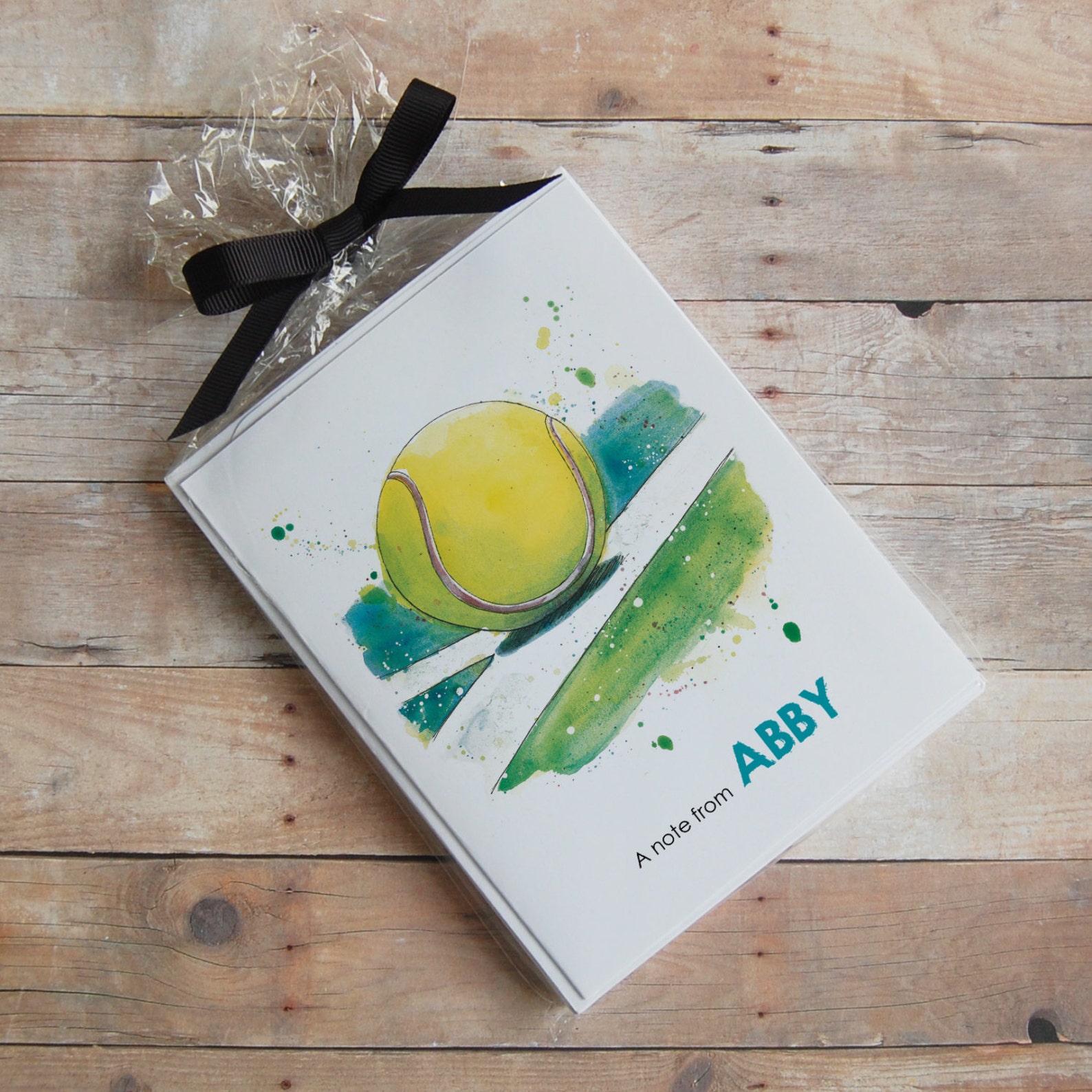 Personalized Tennis Note Cards Watercolor Tennis Ball Card - Etsy