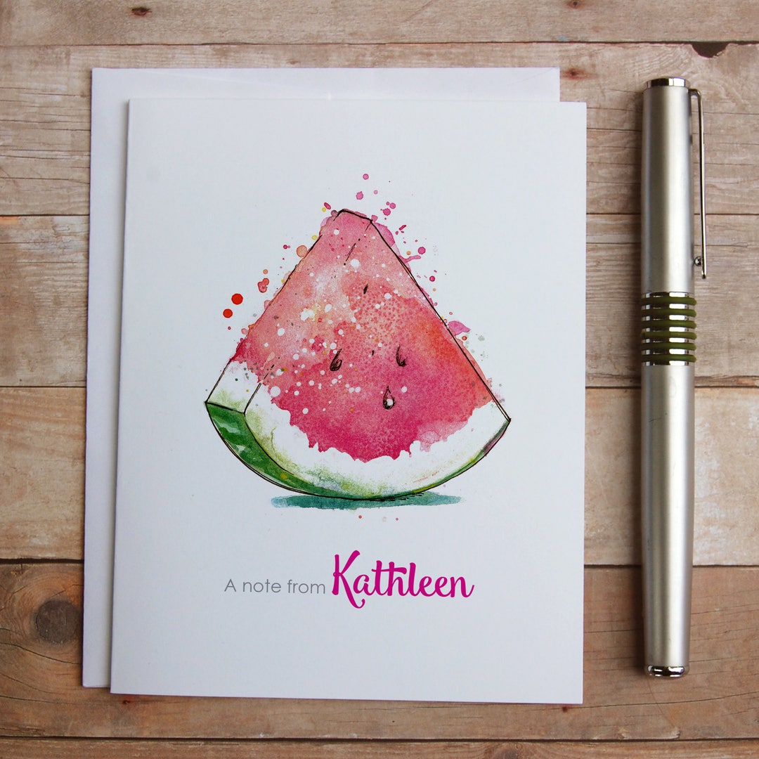Personalized Watermelon Note Cards - Summer Thank You Notes, Hostess ...